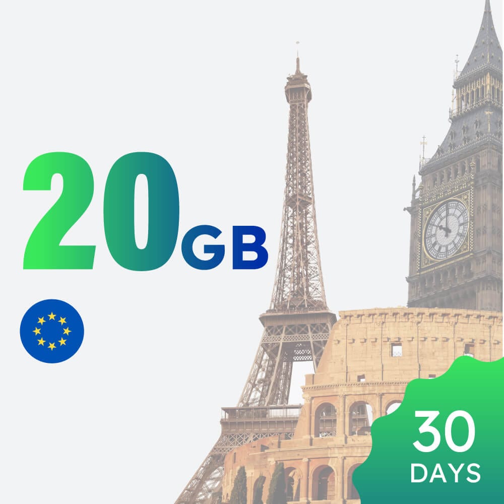 20GB 30-day Europe Data Package - GlocalMe